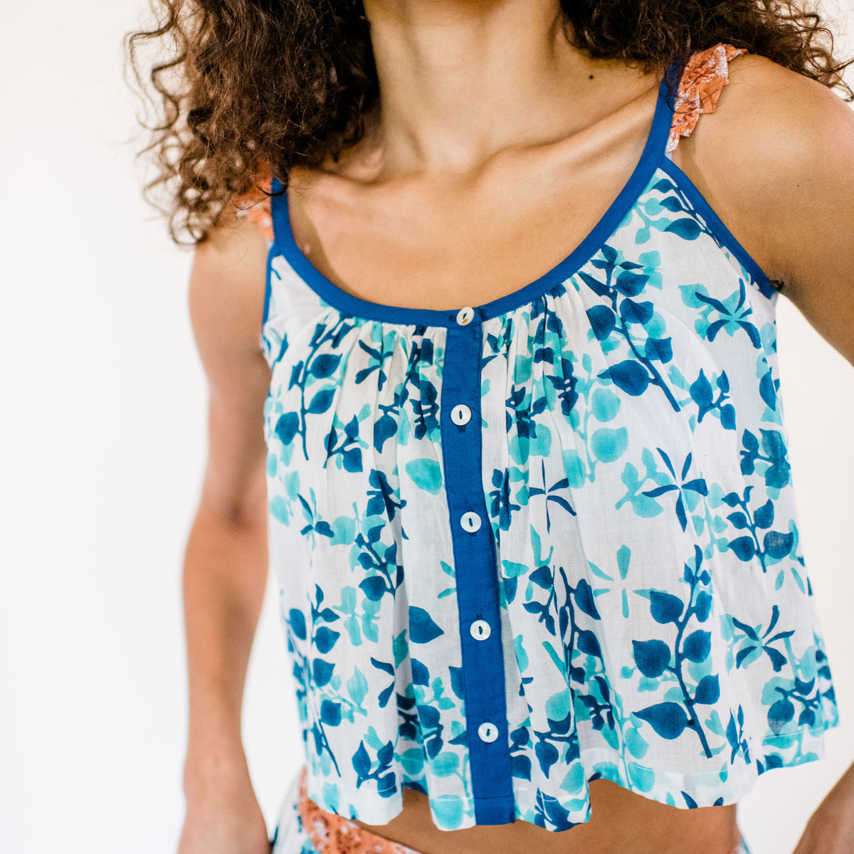 Madi Sleep Tank Top | Hand Block Printed Cotton Loungewear by Sundara ...